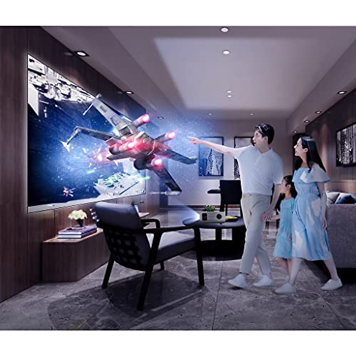CXDTBH Full 1080p Projector Td96 Td96w Android Led Proyector Native 1920 X 1080p 3D Home Theater Smart Phone Beamer ( Color : D )
