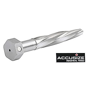 Accusize Industrial Tools 13/16 inch Bridge Reamer, Magnetic Hex Shank, Hss Spiral Flutes Aligning Reamers, Car Reamers, 1523-8035