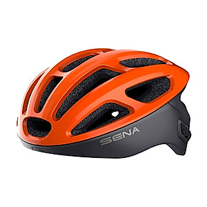 Sena R1 Smart Cycling Helmets (Matte Black and Electric Tangerine)