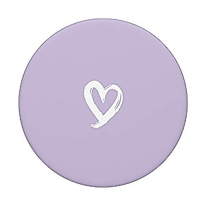 White Minimalist Heart Light Pastel Purple PopSockets Swappable PopGrip