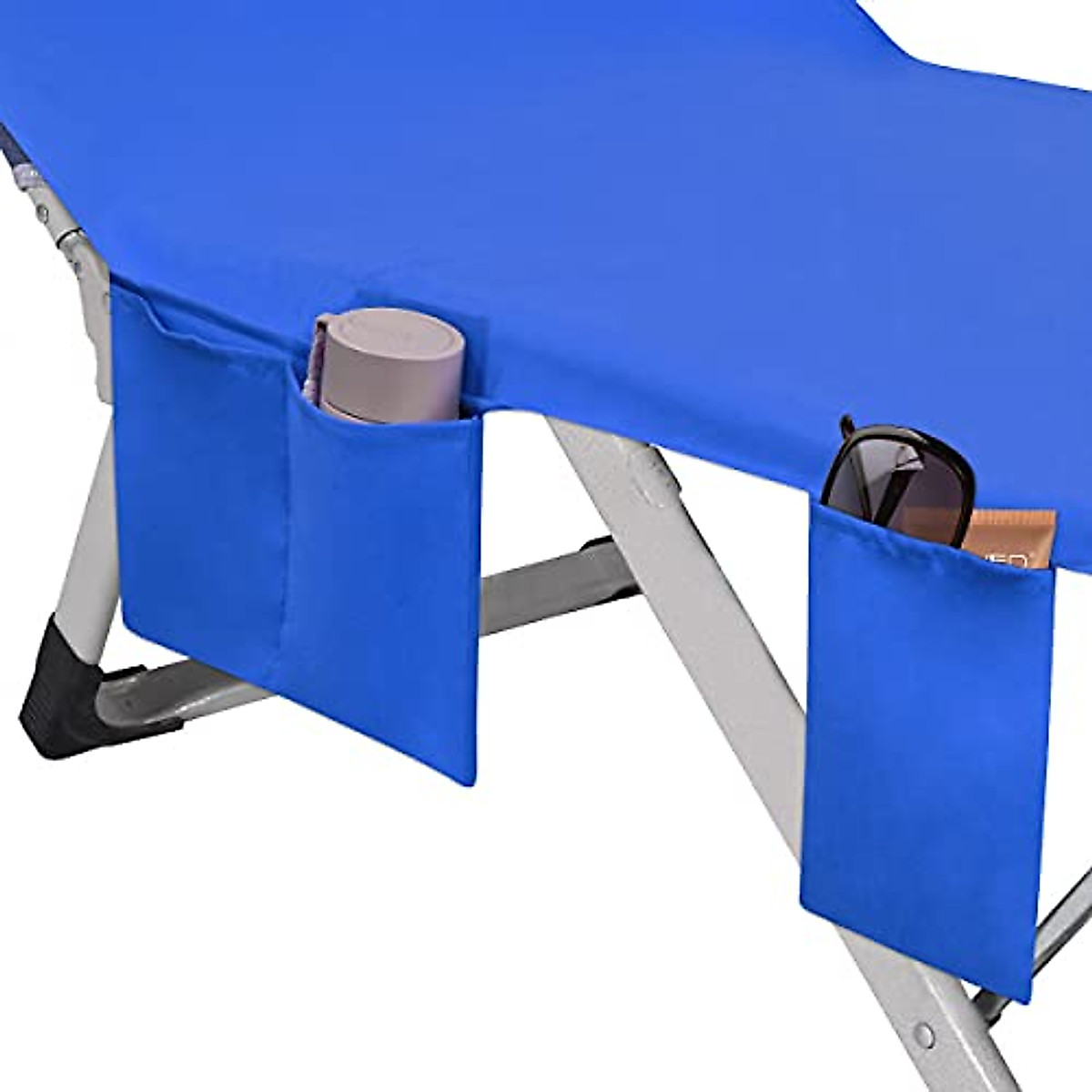 Microfiber Blue Beach Chair Towel with Side Pockets, Chaise Lounge Chair Towel Cover for Sun Lounger Pool Sunbathing Garden Beach Hotel, Oversized, Tie-Dye Blue, 85" L x 30" W