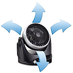 Ozeri Brezza II Dual Oscillating 10" High Velocity Desk Fan, Black