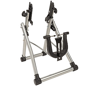 Tgoon Bike Repair Stand, Lightweight Compact Design Wheel Truing Stand, Sturdy and Durable Foldable Bicycle Wheel Maintenance Easy Operation Bicycle Stand for Home Use