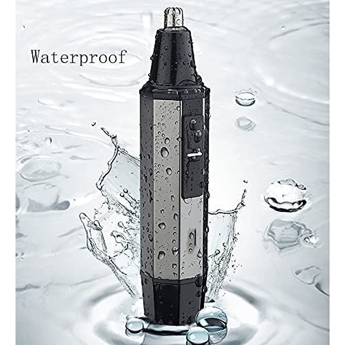 QINERSAW Nose and Ear Hair Trimmer, Portable Ear Nose Hair Trimmer, Professional Painless Eyebrow Trimmer for Men and Women, Battery-Operated, Black