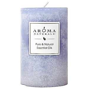 Aroma Naturals Essential Oil Tranquility Pillar Candle, 2.5" x 4", Lavender, 11 Ounce