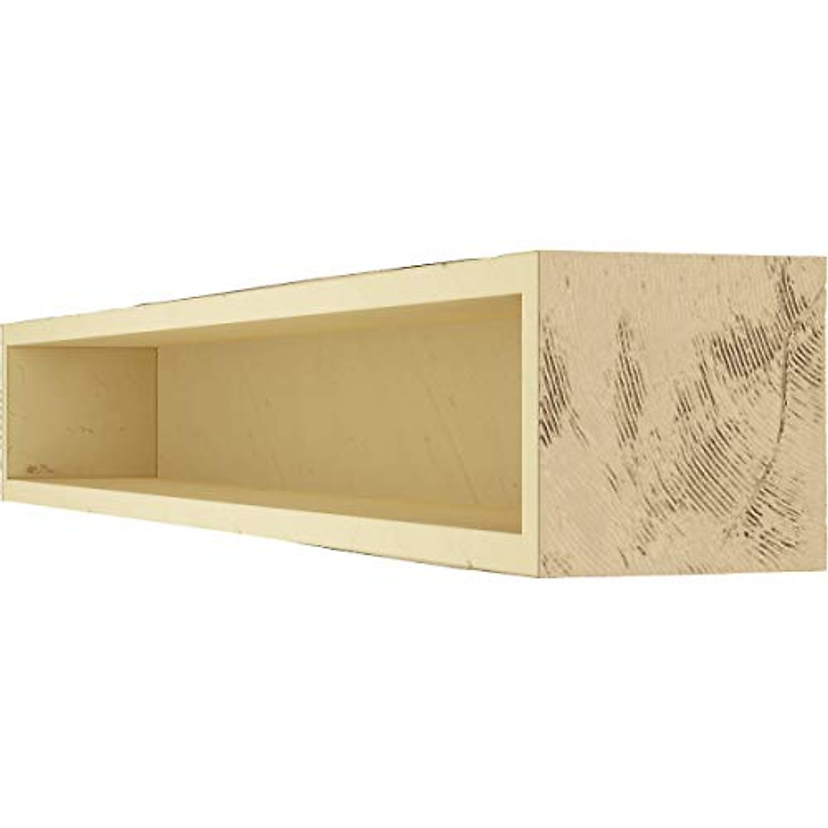 Ekena Millwork MANURS04X06X36PP Rough Sawn Faux Wood Fireplace Mantel, 4"H x 6"D x 36"W, Natural Pine