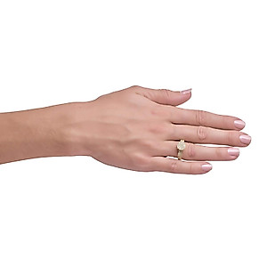 AVORA 10K Yellow Gold 2-Row Simulated Diamond CZ Engagement Wedding Anniversary Band Ring - Size 8