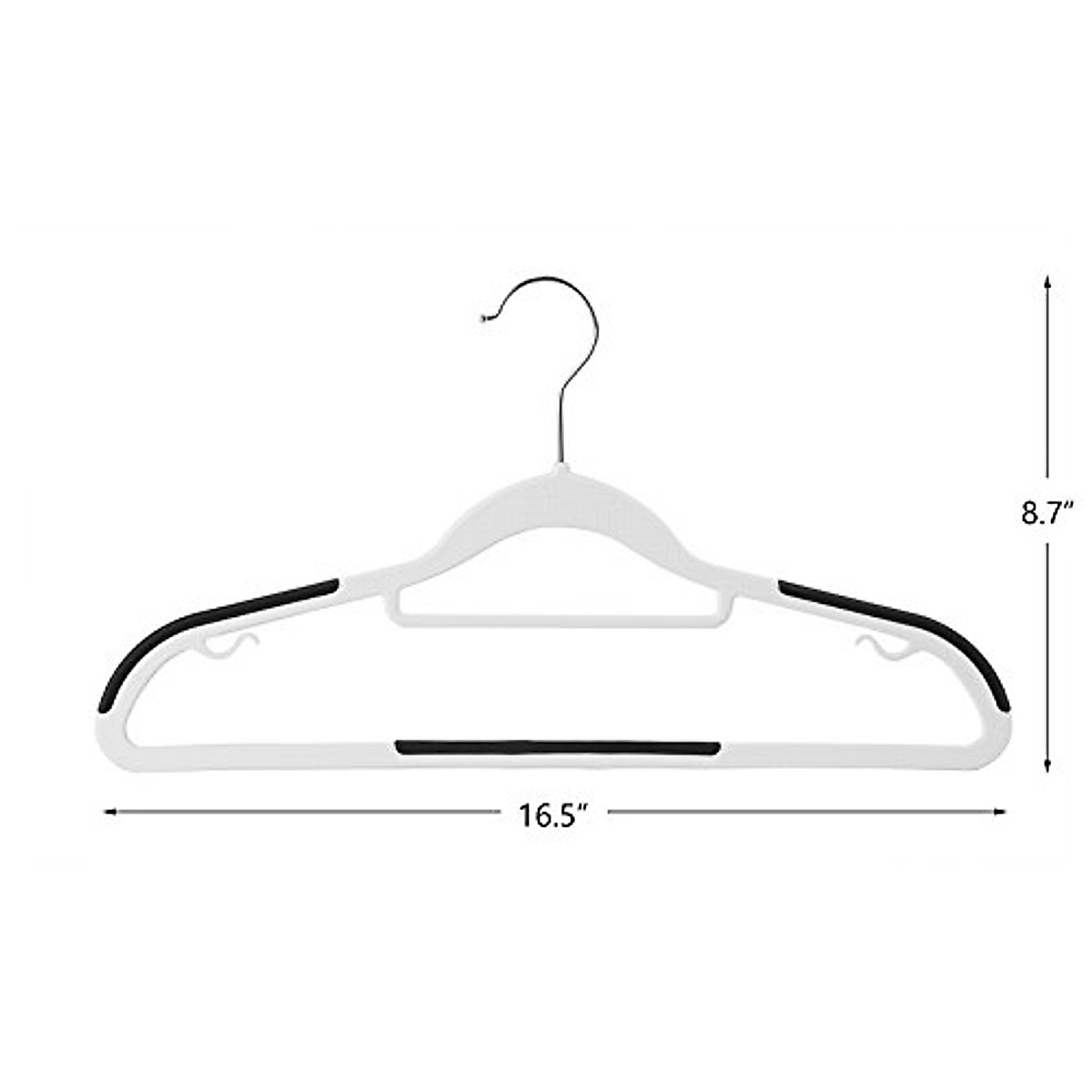 Finnhomy Bar Design Heavy Duty 50 Pack Plastic Hangers, Durable Clothes Hangers with Non-Slip Pads, Great for Shirts, Pants, Scarves, Strong Enough for Coat, White