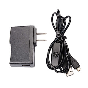 MUZOCT 5V/2.5A Power Supply Micro USB Charger Adapter with On Off Switch for Raspberry Pi 3/2 Model B