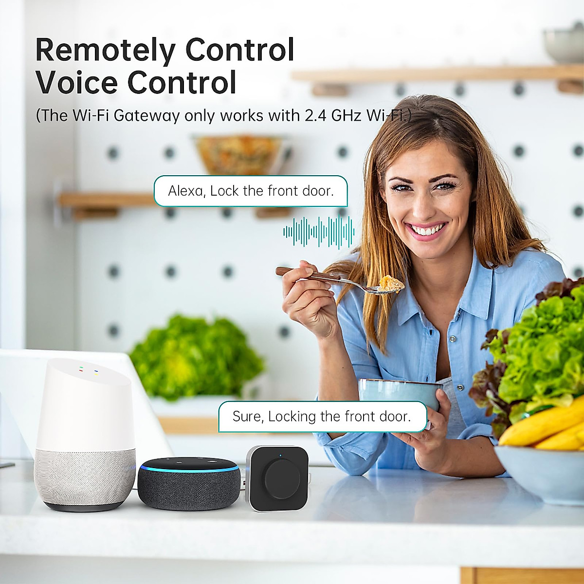 Wi-Fi & Bluetooth Smart Lock, Keyless Entry Smart Front Lock, hornbill Touch Screen Keypads, App Control, Auto Lock, Compatible with Alexa, Remotely Control