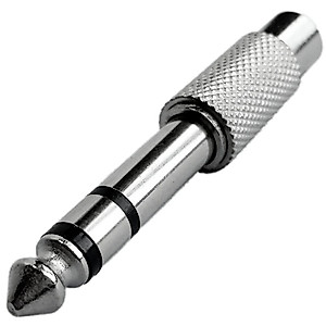 CESS RCA Female Jack to 1/4 Inch TRS Stereo Plug Adapter - RCA to 6.35mm (3 Pack)