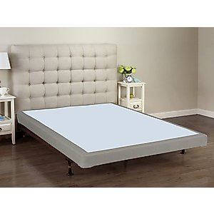 Greaton, 4-Inch Sturdy Wood Box Spring for Mattress Support - Durable and Fully Assembled, Natural Wood Foundation for 74" x 33", White.