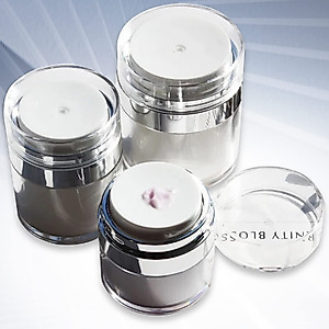 Airless Pump Jar, 5PCS Cream Jar Vacuum Bottle Refillable Travel Containers for Toiletries, Airless Pump Bottles for Lotions And Creams(0.5 Oz/15ml)