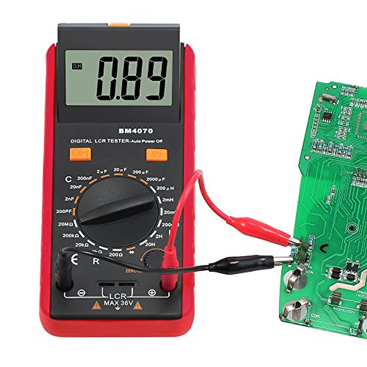 CAMWAY LCR Meter LCD Capacitance Inductance Resistance Tester Measuring Meter Self-Discharge pF nF μF with Overrange Display
