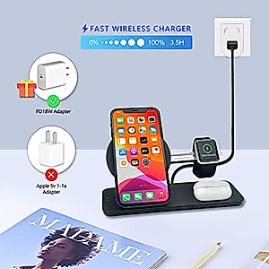 ANPULES Magnetic Wireless Charger Stand for Mag-Safe Charger Stand 3 in 1 Fast Wireless Charging Station for iPhone 13/12/Pro/Pro Max/Mini Apple Watch SE/7/6/5/4/3/2,Airpods 3/2/Pro