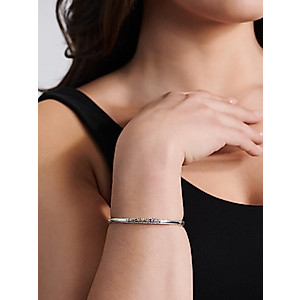 DEVATA Sterling Silver 925 with 18K Gold Accents Bali Accent Slide-on Bangle Bracelet DHK3526ATT (Size Medium)