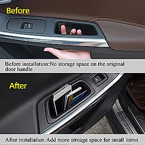VESUL Front Row Door Side Storage Box Compatible with Volvo S60 2009-2017 2018 V60 2009-2017 2018 Armrest Phone Container Door Organizer Handle Pocket ABS Tray Insert Glove Pallet