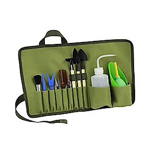 Succulent Kit Roll Organizer Gardening Tool Set | Terrarium Supplies Mini Succulent Garden Tool Kit | Heavy Duty Succulent Bonsai Planter Set Indoor Gardening | Fairy Zen Kit for Soil Fertilizer Seeds