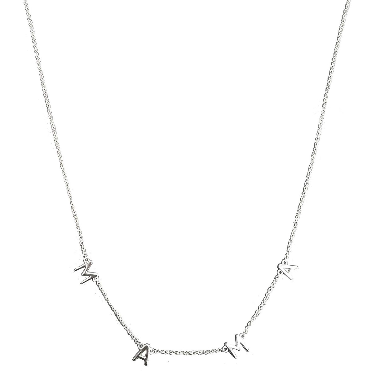 Mama Necklace, 925 Sterling Silver Dainty Link Chain with the Message Mama.