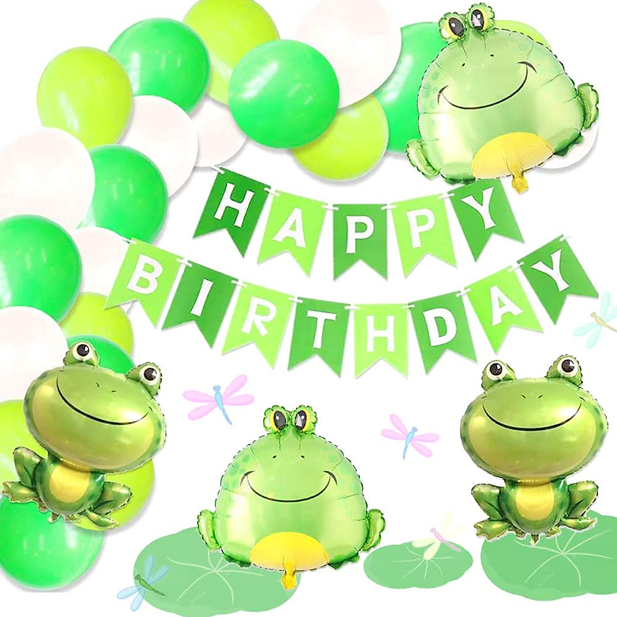 LaVenty Frog Birthday Decoration Frog Balloon Frog Birthday Party Supplies Reptile Birthday Party Decorations Frog Princess Party Decoration Garden Birthday Decoration