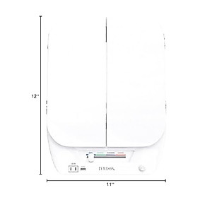 JERDON Tri-Fold Two-Sided Makeup Mirror with LED Lights - Vanity Mirror with 5X-1X Magnification & Multiple Light Settings - White - Model JGL12W
