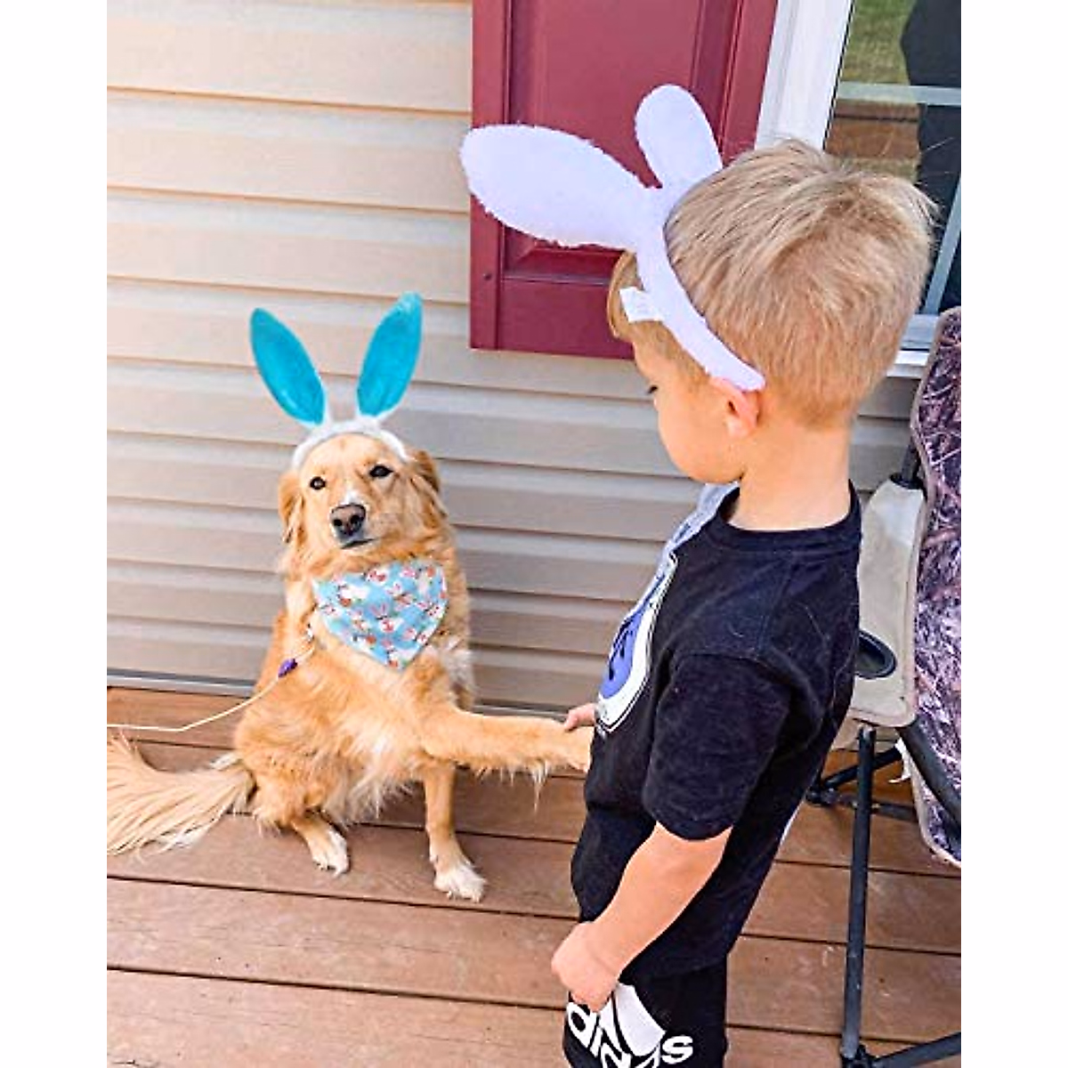 Dog Bunny Ears Headband and Pet Easter Bandana