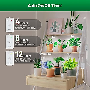 SANSI Puck Grow Light, LED Plant Light for Indoor Plants Full Spectrum Grow Lamp 10W (150 Watt Equiv), Small Hanging Plant Lamp with Timer Auto On Off 4 8 12 Hrs, 4-Level Dimmable for Plant Shelf