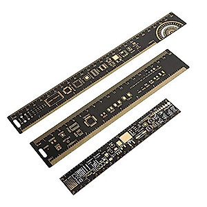 Multifunctional Ruler, 3Type of Set 15/20/25cm 6.3/7.87/10.23 inch PCB Ruler Electronic Engineers Multifunctional Ruler Printed Circuit Board Ruler