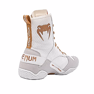 Venum Mens "Elite" Boxing Shoes, White/Gold, 10 US