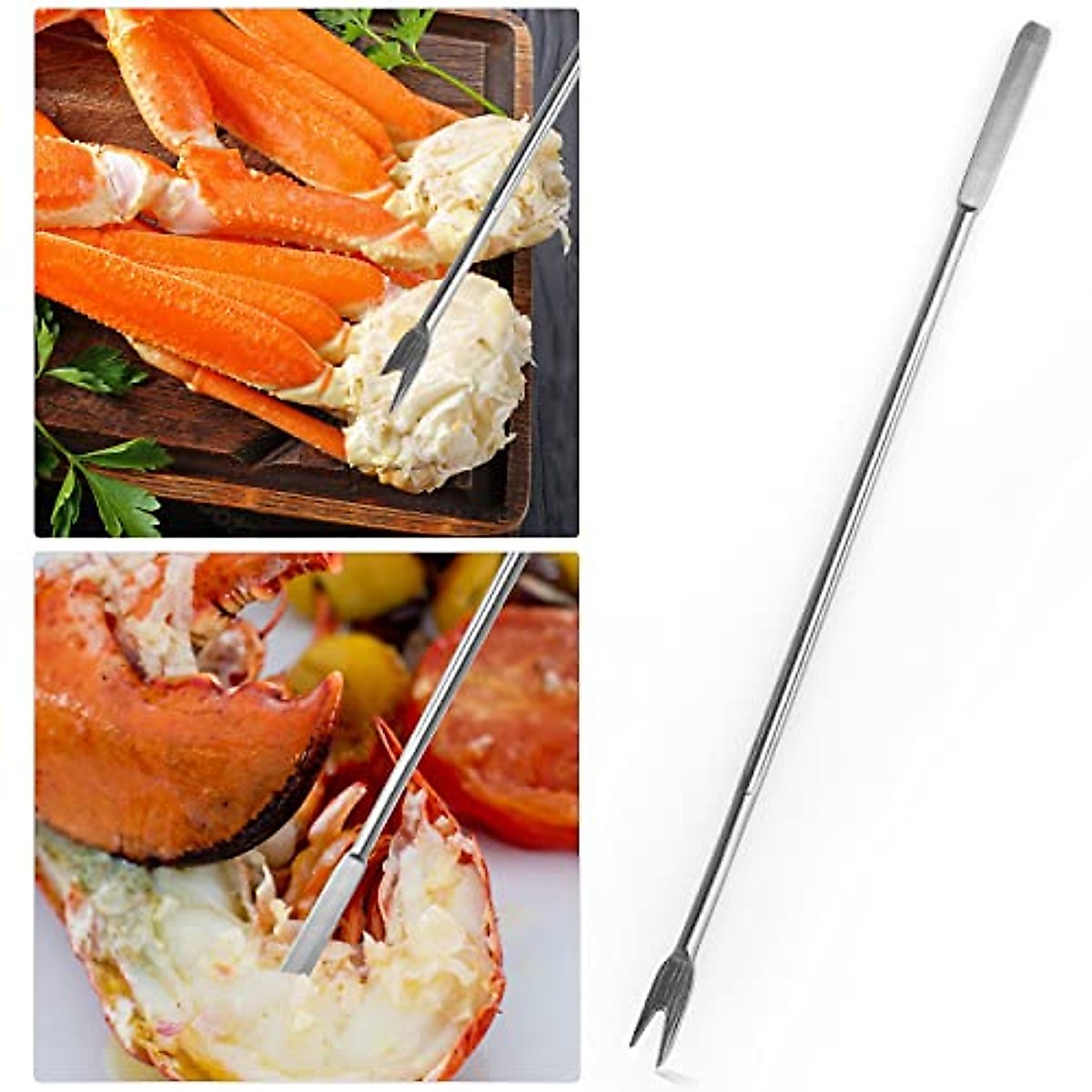 Seafood Tools Set includes 2 Crab Crackers, 2 Lobster Crackers Shellers, 4 Crab Leg Forks/Picks - Nut Cracker Set