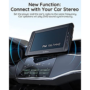 10.5" Portable DVD Player for Car, BOIFUN Dual Screen Car DVD Player with 7H Rechargeable Battery, HD Transmission, Support FM Out/USB/SD/Sync TV (1 Player + 1 Monitor + 2 Mounting Brackets)