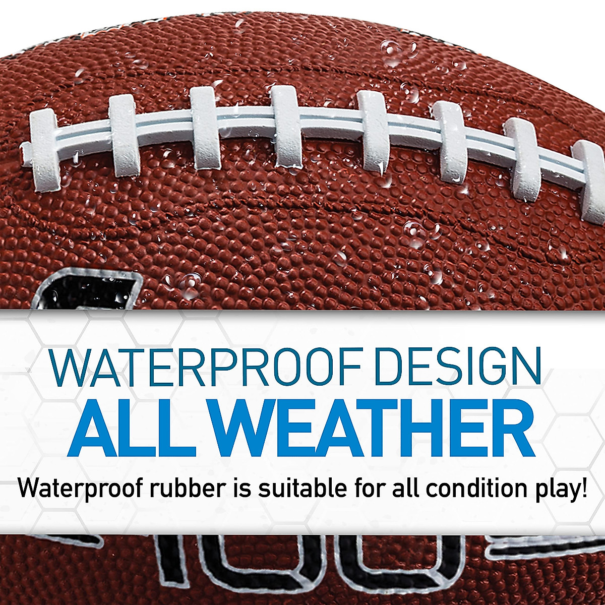 Franklin Sports Junior Football - Grip-Rite 100 - Kids Junior Size - Youth - Durable Outdoor Rubber Football - Classic Brown