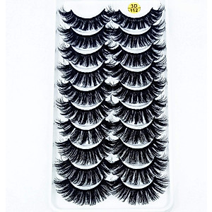 HBZGTLAD 38 Styles 10 pairs natural false eyelashes fake lashes long makeup 3d mink lashes extension eyelash mink eyelashes for beauty (3D112)