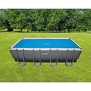 INTEX 28016E Solar Pool Cover: For 18ft Rectangular Frame Pools – Insulates Pool Water – Reduces Water Evaporation and Chemical Consumption – Keeps Debris Out