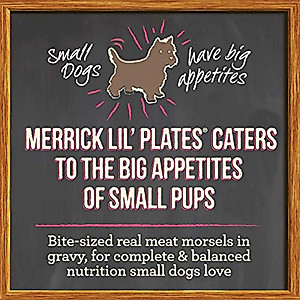Merrick Lil' Plates Grain Free Small Dog Food, Itsy Bitsy Beef Stew Recipe, Wet Dog Food - (12) 3.5 oz. Tubs