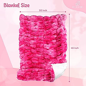 Super Soft Fuzzy Faux Fur Baby Blanket, Fluffy, Warm, Cozy, Plush, Snuggly Throw, Used for Baby Blanket, Toddler Blanket, Living Room Throw. (Hot Pink, 45X30 Inches)