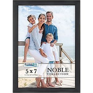 Icona Bay 5x7 Black Picture Frame, Modern Professional Frame, Noble Collection