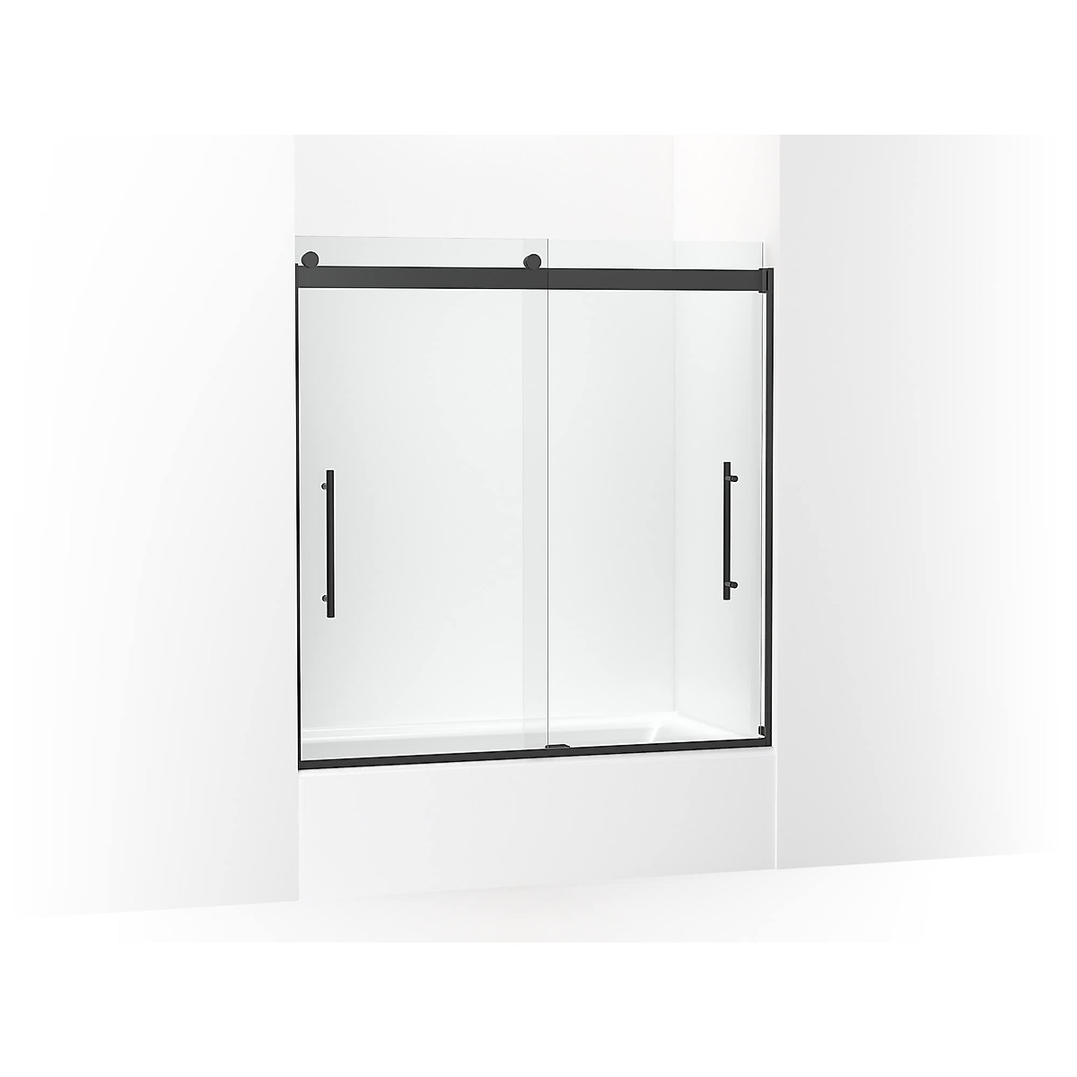 KOHLER 702419-L-BL LEVITY™ PLUS 5/16 BATH DOOR 62x59-5/8 with Vertical Ladder Handle in Matte Black