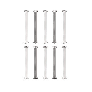 Juvielich 10 Sets Screw Post Fit for 3/16"(5mm) Hole Dia, Female M5x75mm Belt Buckle Binding Bolts Leather Fastener for Scrapbook Photo Albums Binding