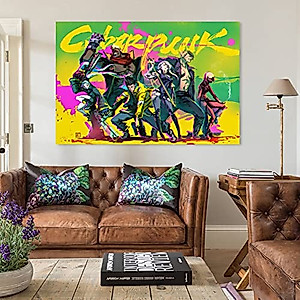 Fotuven Cyber-Punk Edgerunners Anime Aesthetic Poster Decorative Painting Canvas Wall Art Living Room Posters Bedroom Painting 12x18inch(30x45cm)