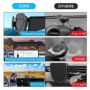 TSELLER for Tesla Model Y Model 3 Phone Holder Cell Phone Mount Silence Screen Phone Cradle Kits Adaptive for 5.5-7.0" Smartphones Accessories with Silicone Sunglasses Organizer