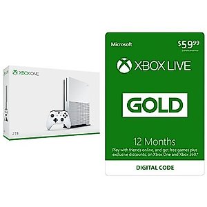 Xbox One S 2TB Console - Launch Edition + Xbox Live 12 Month Gold Membership Bundle