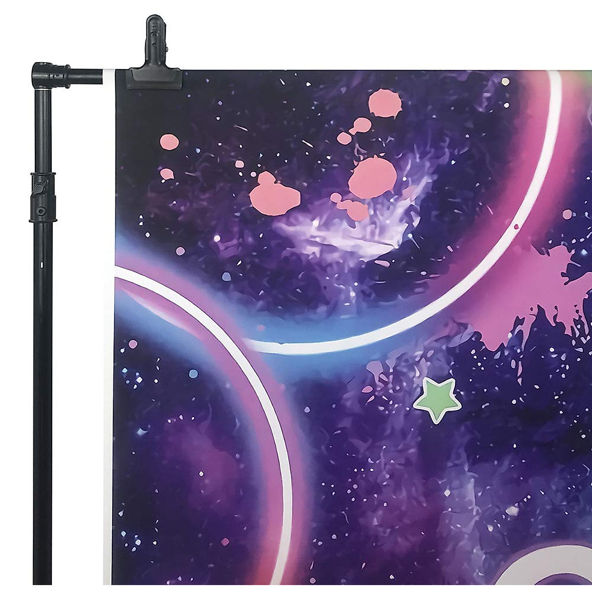 DULUDA 5X3FT Glow Neon Party Backdrop Colorful Laser Ray Splatter Photography Background Graffiti Spray Paint Disco Retro Dance in The Dark Night Birthday Banner Decorations Photo Booth Props BD44F