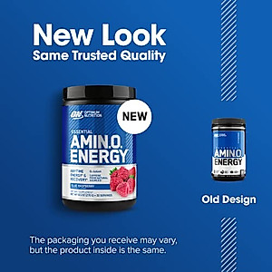 Optimum Nutrition Amino Energy - Pre Workout with Green Tea, BCAA, Amino Acids, Keto Friendly, Green Coffee Extract, Energy Powder - Blue Raspberry, 30 Servings (Packaging May Vary)