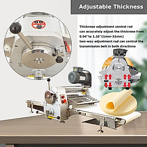 INTBUYING Countertop Dough Sheeter Machine 24in Reversible Pastry Dough Roller Press Sheeter Dough Flatten Laminator Pie Crisp Sheets Folding Machine Danish Pastry Machine 0.04"-1.26" Thickness 110V