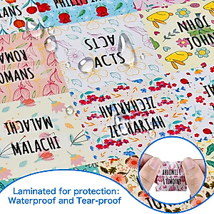 Laminated Bible Tabs, Bible Journaling Supplies, Personalized Bible Tabs for Women and Girl, 90 Bible Index tabs in Total, 66 Bible tabs for Old and New Testament, Additional 24 Blank tabs