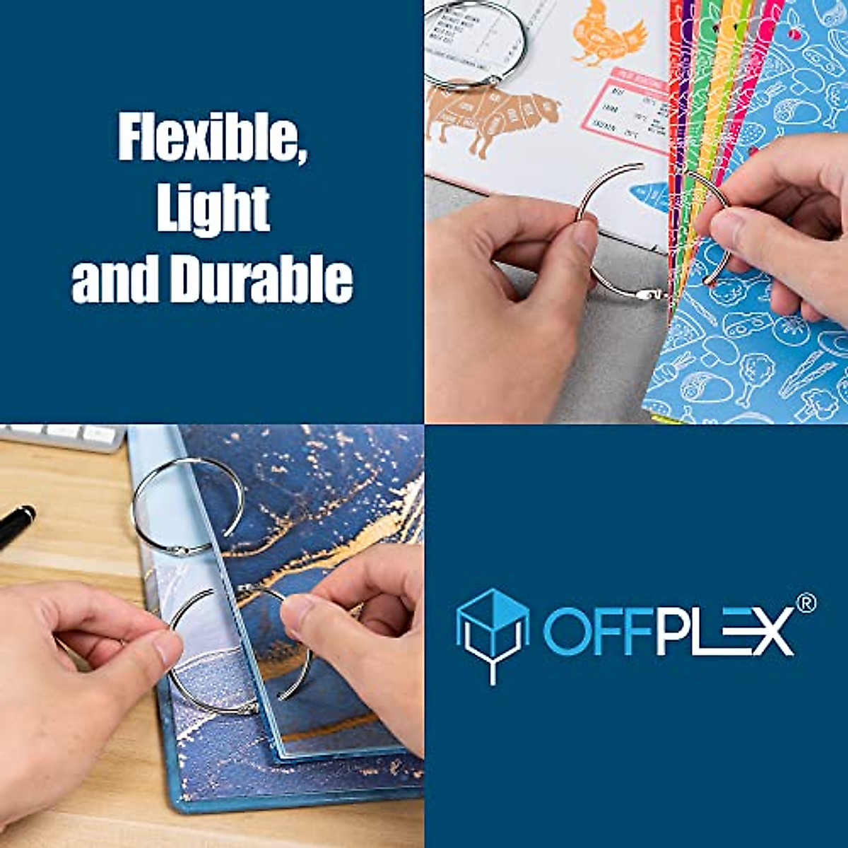 OFFPLEX Loose Leaf Binder Rings 2 Inch (20 Pack) – Premium Nickel Plated Steel Book Rings, Metal Rings for Index Cards, Index Card Rings, for Office, School or Home