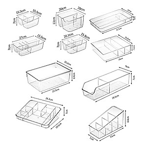 Plastic Cosmetic Storage Organizer Box Containers, VALINK Makeup Organizer for Bathroom, Bedroom and Vanity Countertops