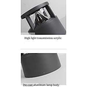 KAIKEA Black Cylindrical Post Light Fixture for Exterior House Porch LED Patio Outside Deck Garage Yard Driveway Home Lawn Walkway Pillar Light Garden Landscape Pedestal Lamp Fixture