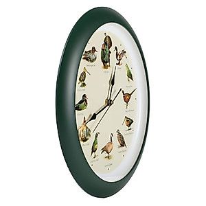 Singing Wild Game Birds of North America Hunting Wall Sound Clock, 13 Inch